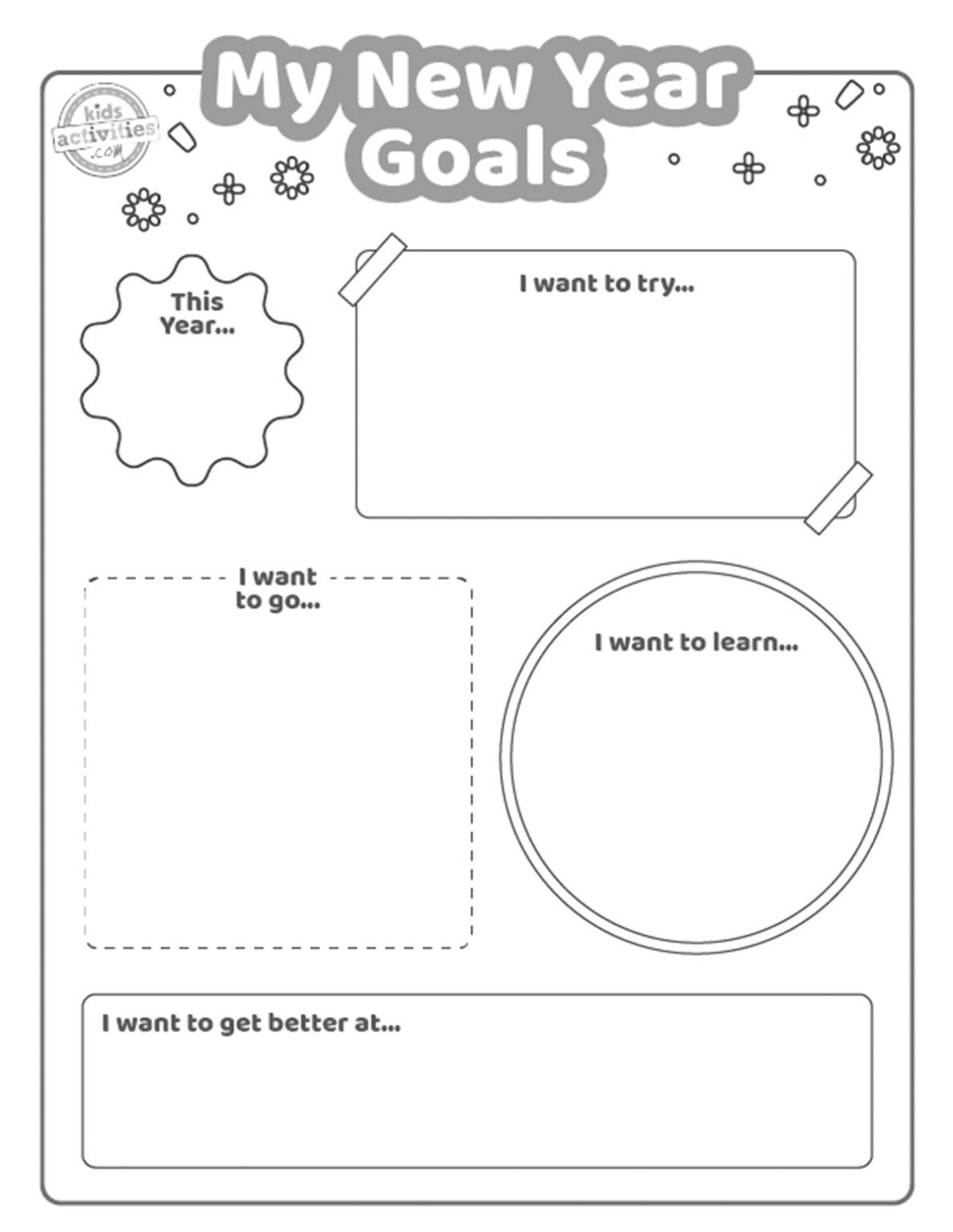 New Year Goals Template For Kids | Kids Activities Blog