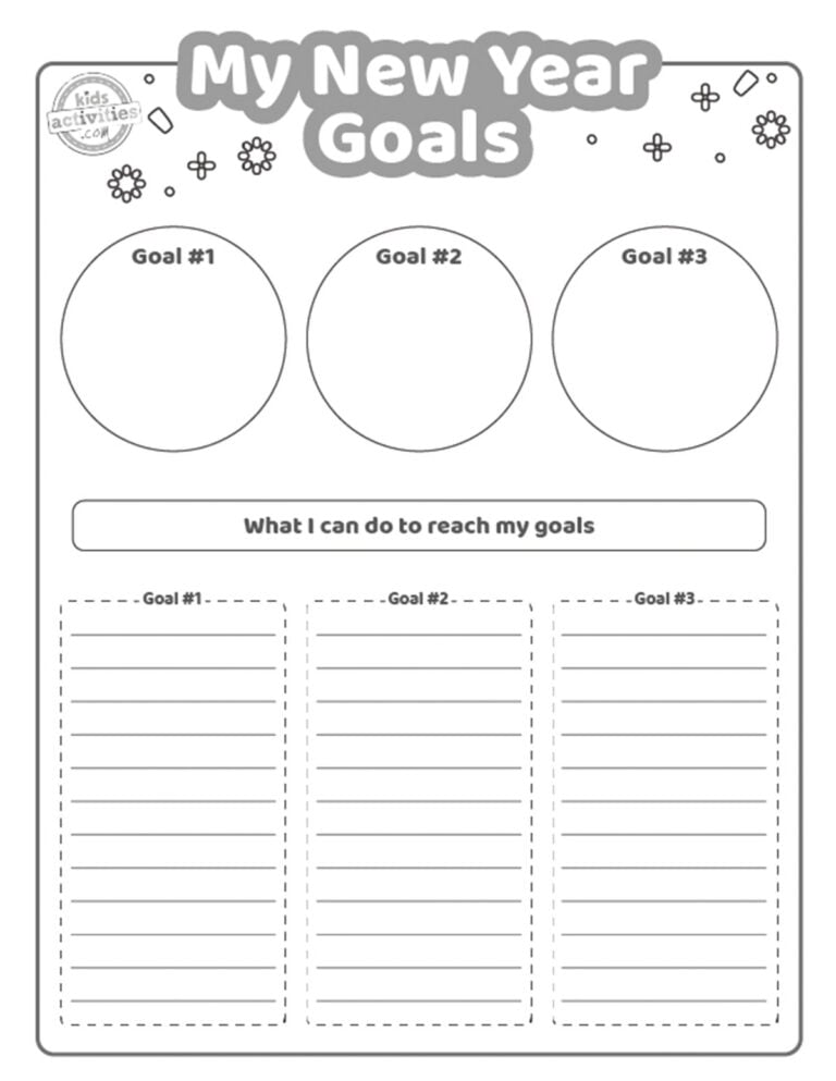 New Year Goals Template For Kids | Kids Activities Blog