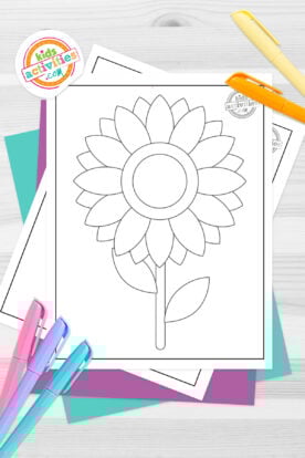 Cute Sunflower Outline {Free Printable} | Kids Activities Blog