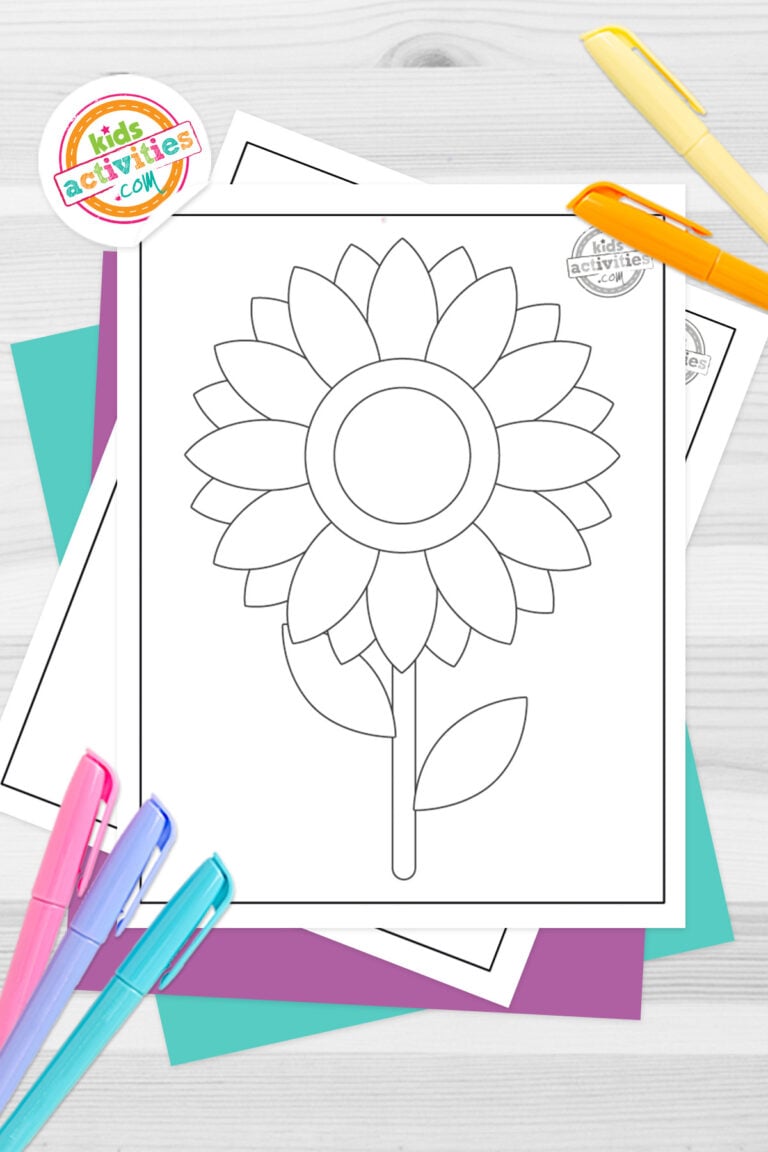 Cute Sunflower Outline {Free Printable} | Kids Activities Blog