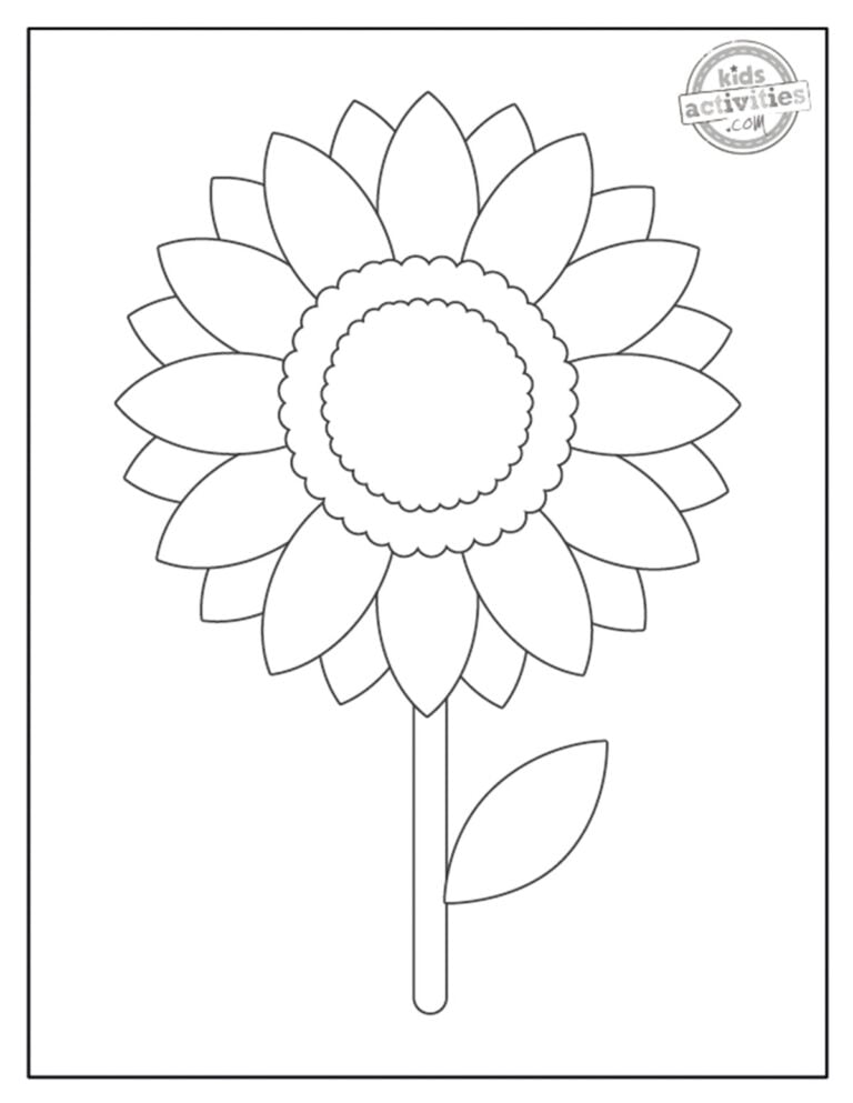 Cute Sunflower Outline {Free Printable} | Kids Activities Blog