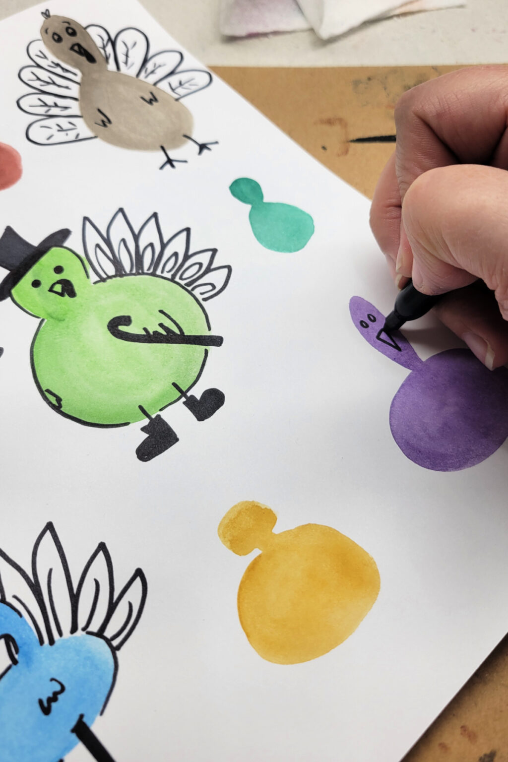 Colorful Turkeys Art Project for Kids • Kids Activities Blog
