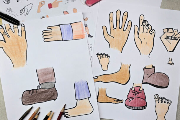 Drawing Cartoon Hands and Feet Art Project for Kids • Kids Activities Blog