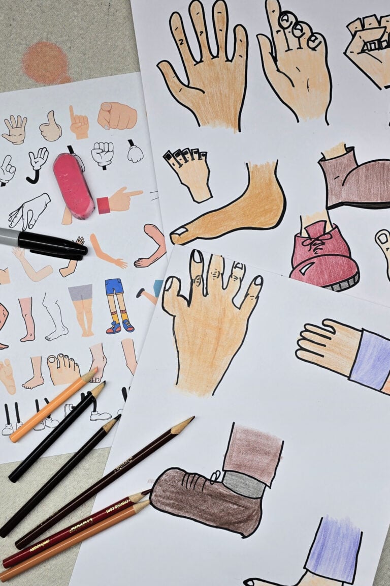 Drawing Cartoon Hands and Feet Art Project for Kids • Kids Activities ...