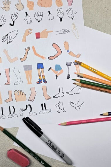 Drawing Cartoon Hands and Feet Art Project for Kids • Kids Activities Blog