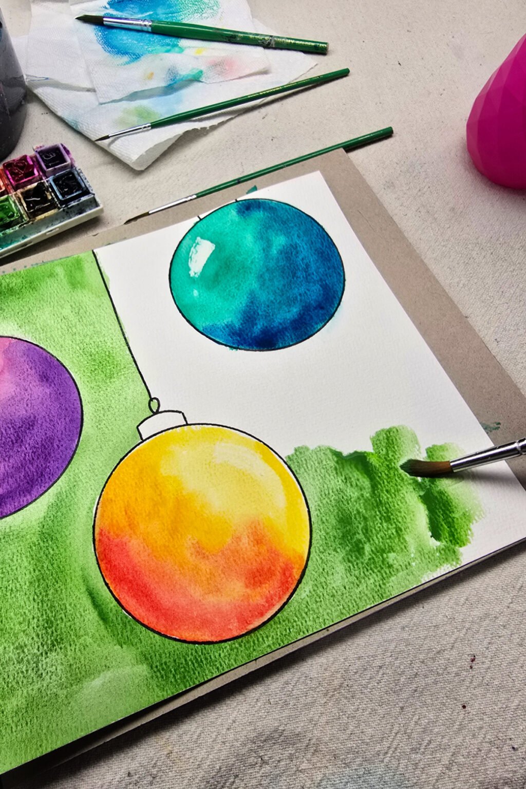 Watercolor Ornaments Art Project for Kids • Kids Activities Blog