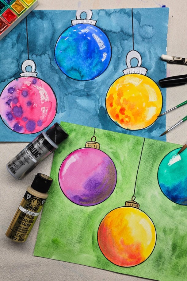 Watercolor Ornaments Art Project for Kids • Kids Activities Blog ...