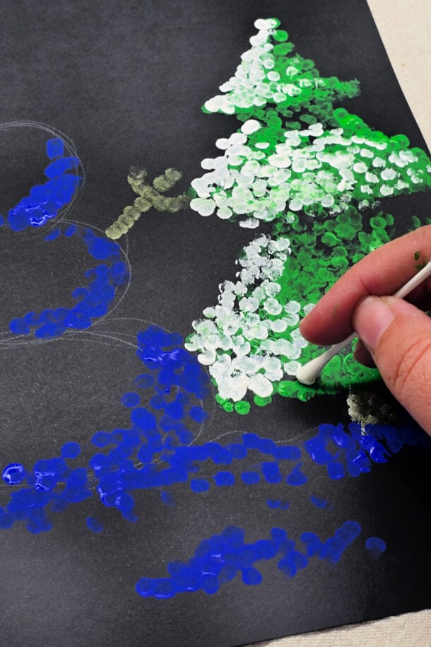 Snow Scene Pointillism Art Project for Kids • Kids Activities Blog