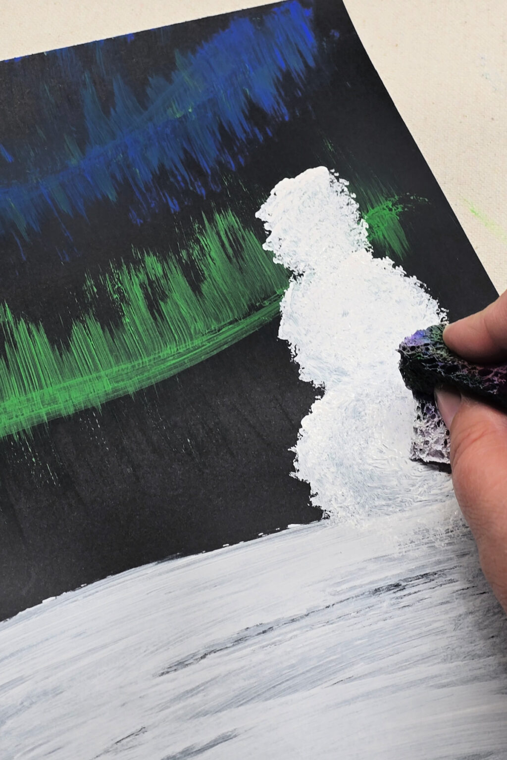 Snowman Sponge Painting Art Project for Kids • Kids Activities Blog