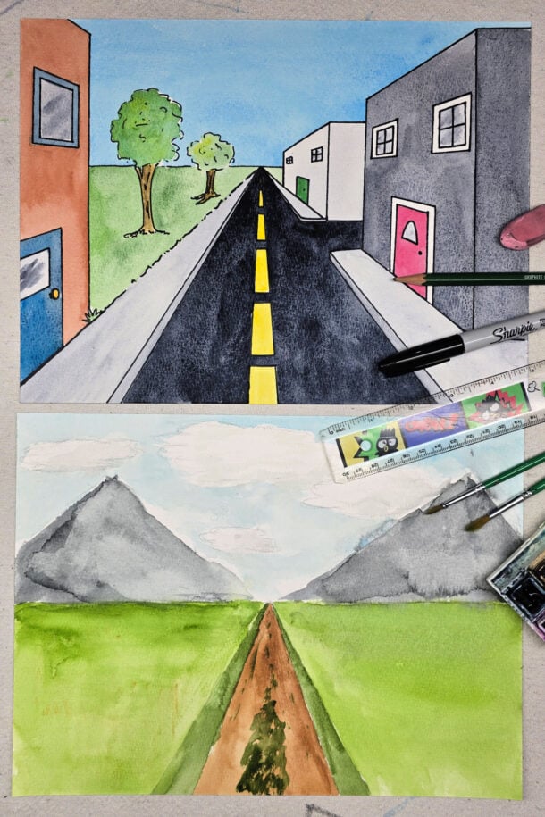 One Point Perspective Art Project for Kids • Kids Activities Blog ...