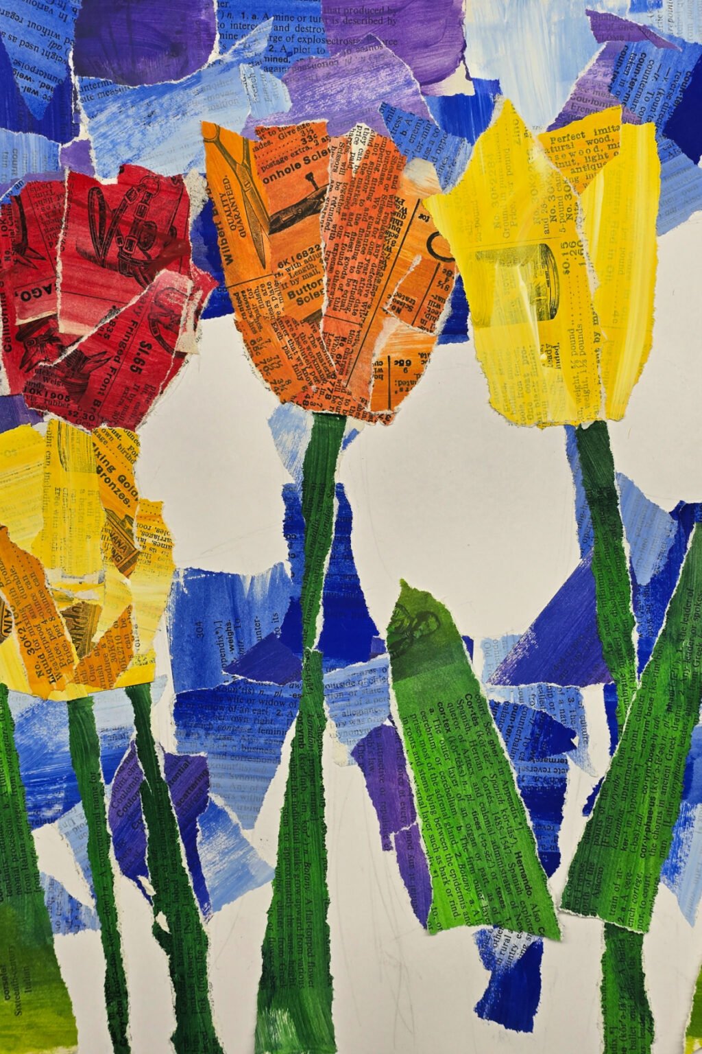 Spring Flowers Paper Collage Art Project for Kids • Kids Activities Blog