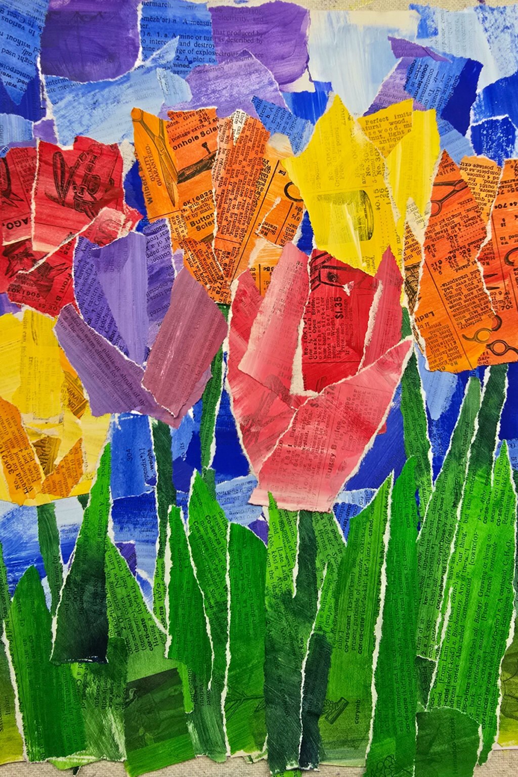 Spring Flowers Paper Collage Art Project for Kids • Kids Activities Blog