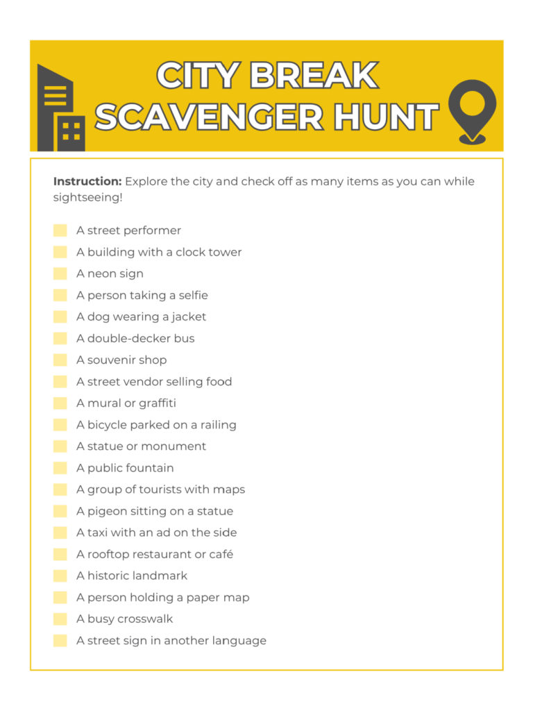 Fun and Free Travel Scavenger Hunt Printable | Kids Activities Blog