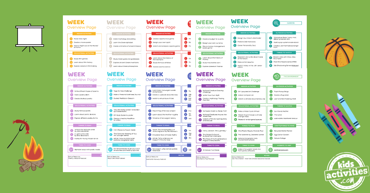 Printable Summer Camp at Home: Easy Fun for Kids All Summer Long | Kids ...