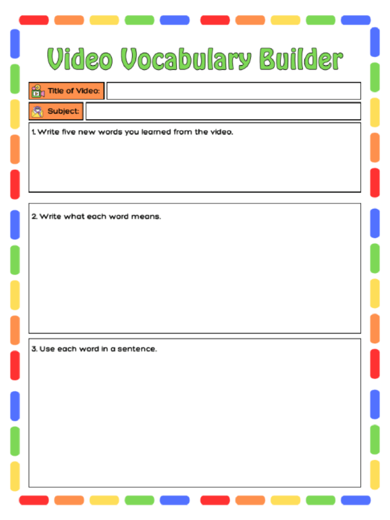 Printable Post Video Worksheets For Kids | Kids Activities Blog