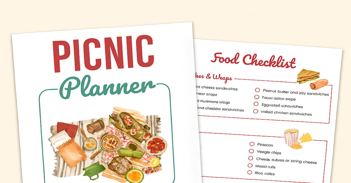 Plan the Perfect Picnic with This Free Printable Planner | Kids ...