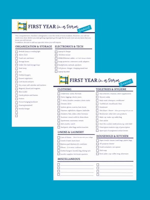 Pack Like a Pro With This College Dorm Checklist Printable | Kids ...