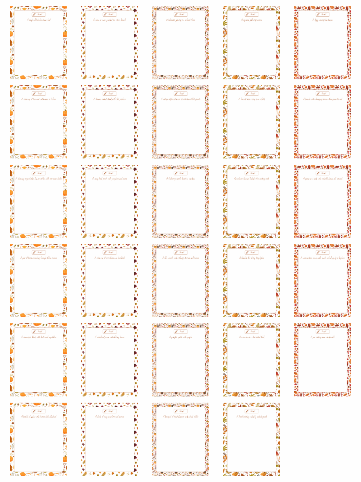 Printable Fall Sketchbook Prompts to Inspire Creativity - TogetherWeCraft