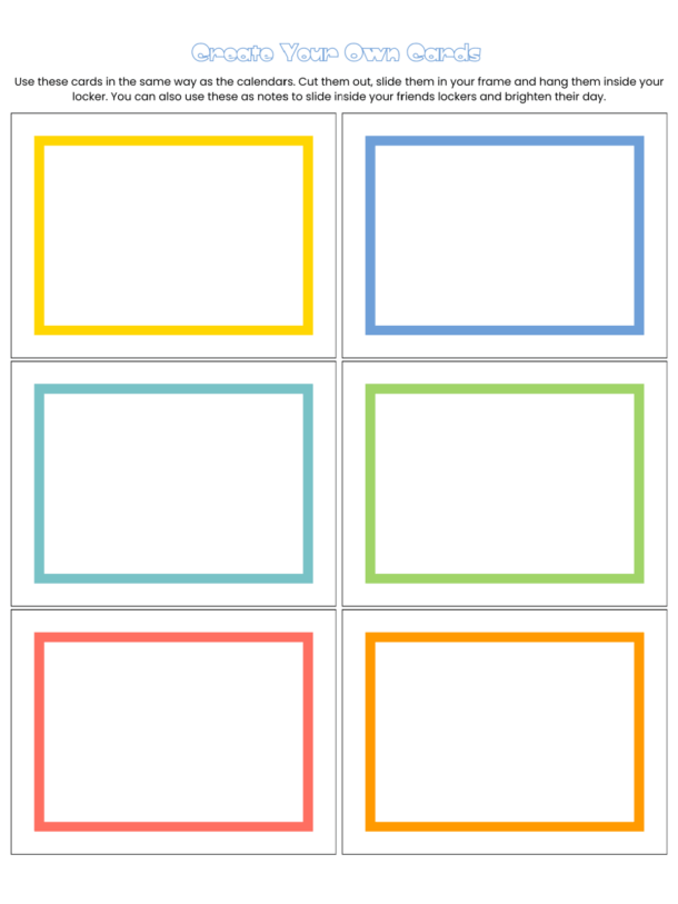 Print, Cut, Stick: Free Locker Décor for Kids & Teens | Kids Activities ...