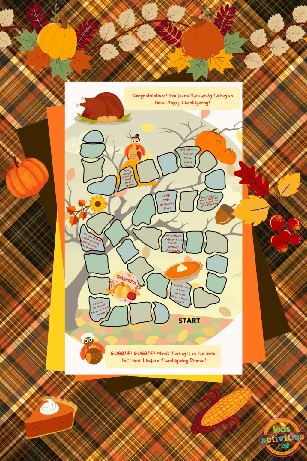 Free Printable Thanksgiving Board Game For Kids | Kids Activities Blog