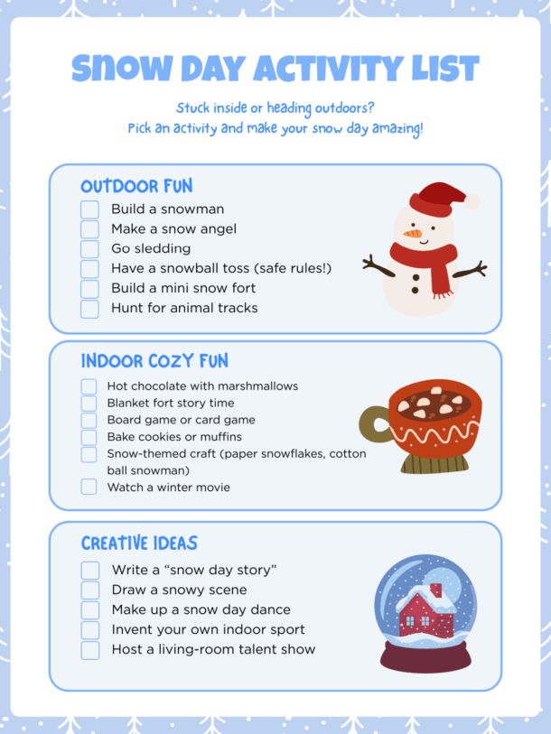 Free Printable Snow Day Activity Book | Kids Activities Blog