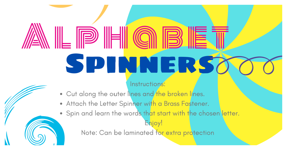 Free Printable Alphabet Spinners For Kids | Kids Activities Blog