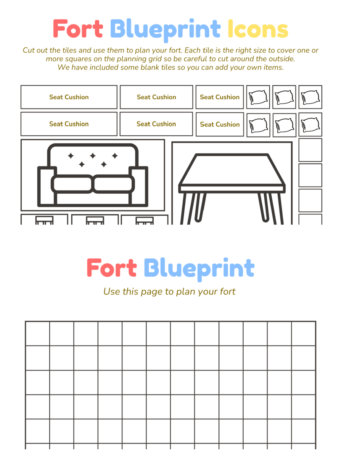 Free Printable Build A Fort Kit For Kids | Kids Activities Blog