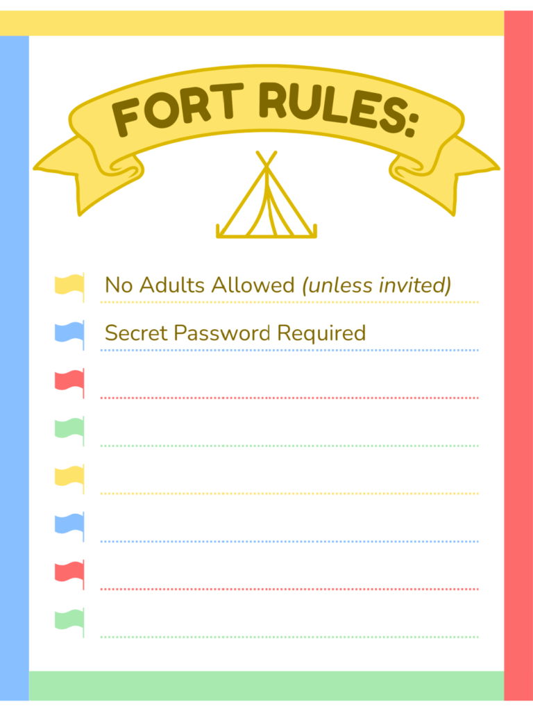Free Printable Build A Fort Kit For Kids | Kids Activities Blog