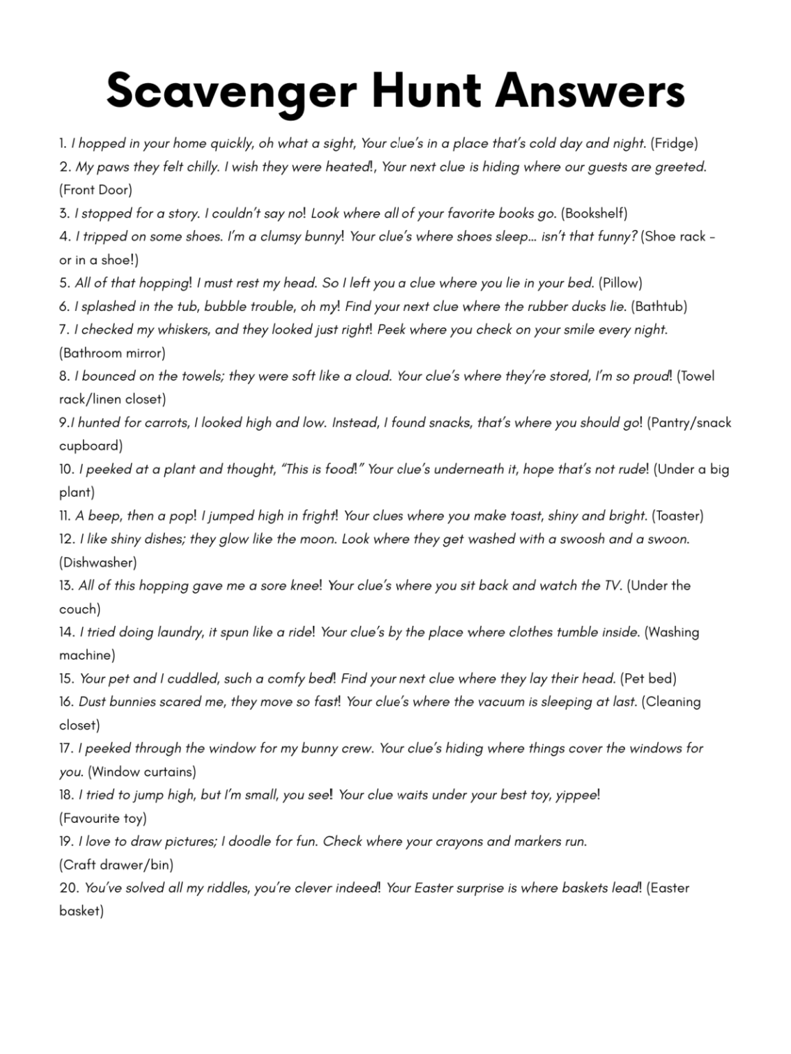 Free Printable Easter Scavenger Hunt | Kids Activities Blog