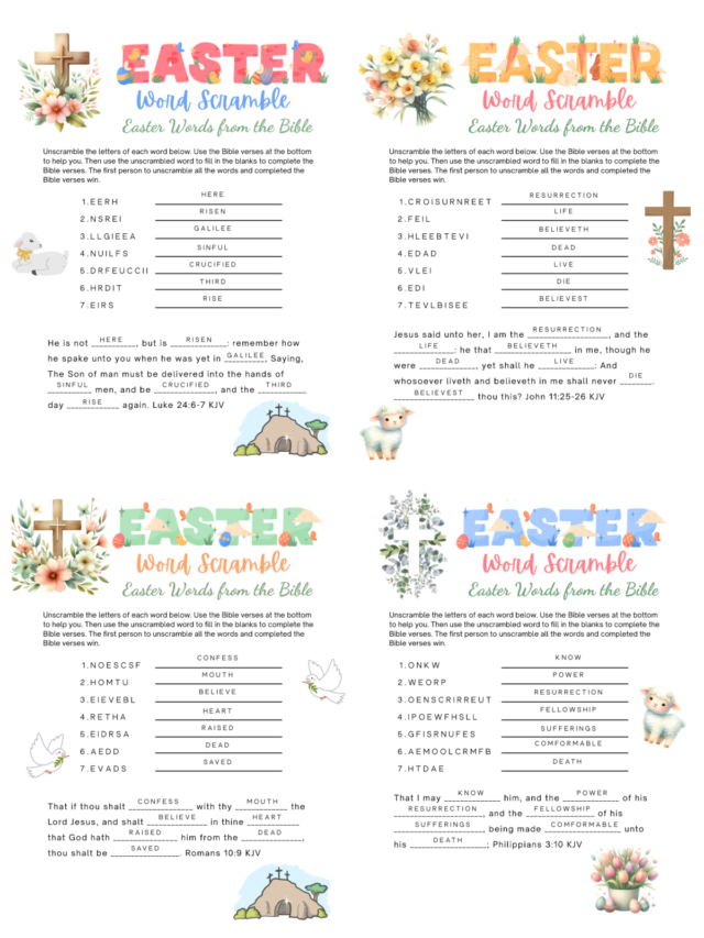Easter Word Scrambles From The Bible Kids Activities Blog