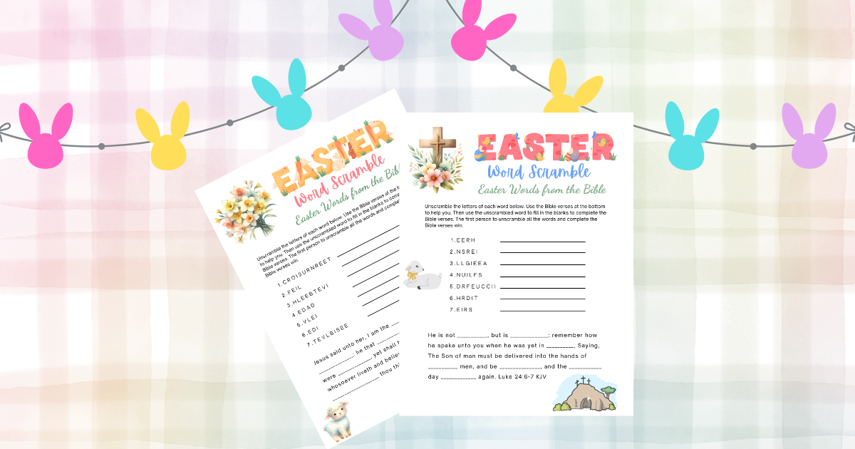 Easter Word Scrambles From The Bible Kids Activities Blog