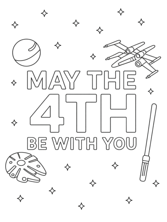 Free Printable May The 4th Be With You Coloring Page | Kids Activities Blog