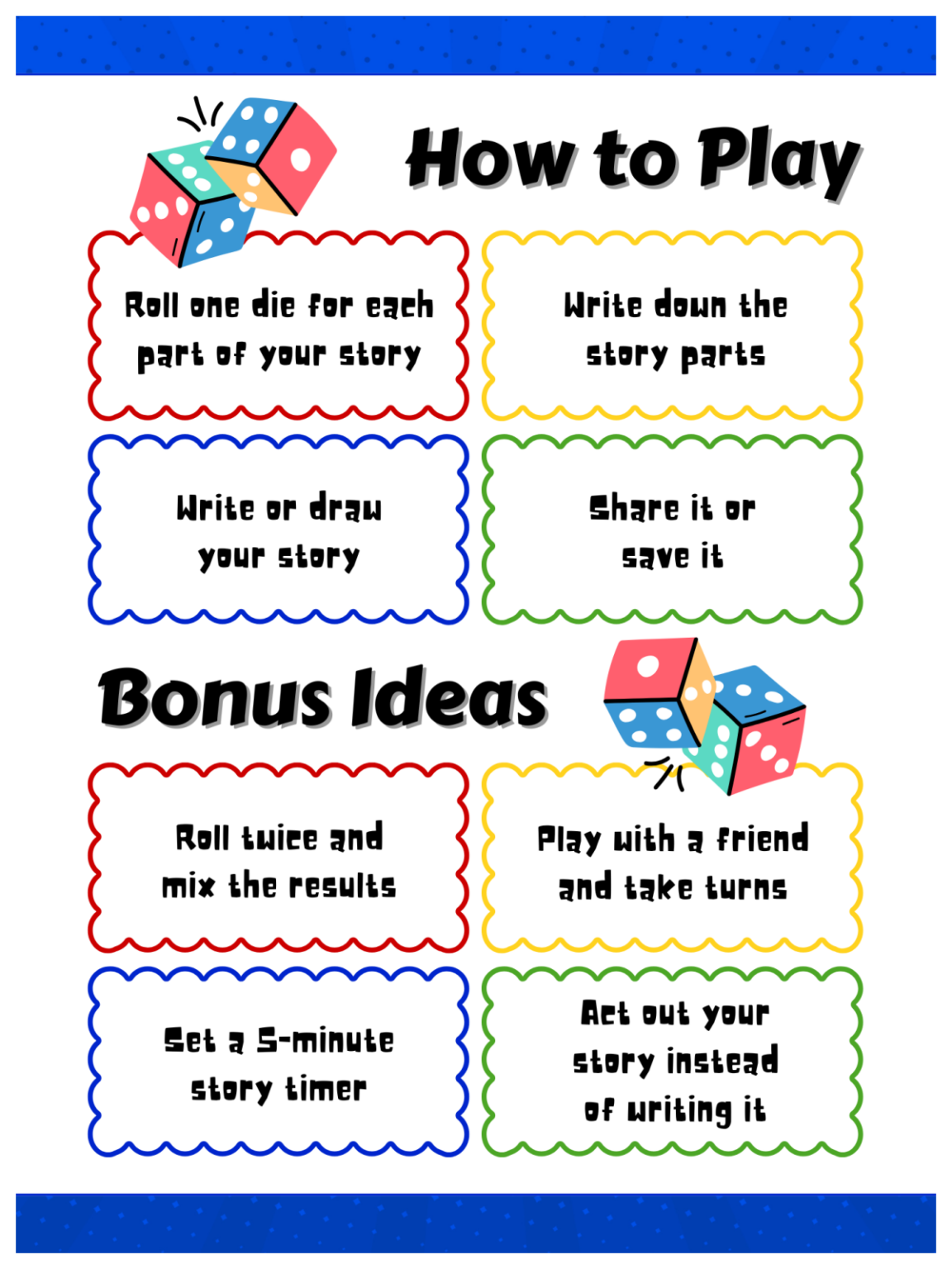 Roll A Story Game For Kids | Kids Activities Blog