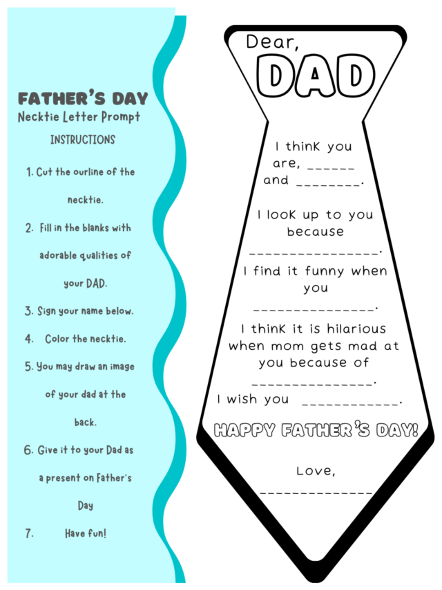 Free Printable Father's Day Letter Template For Kids | Kids Activities Blog