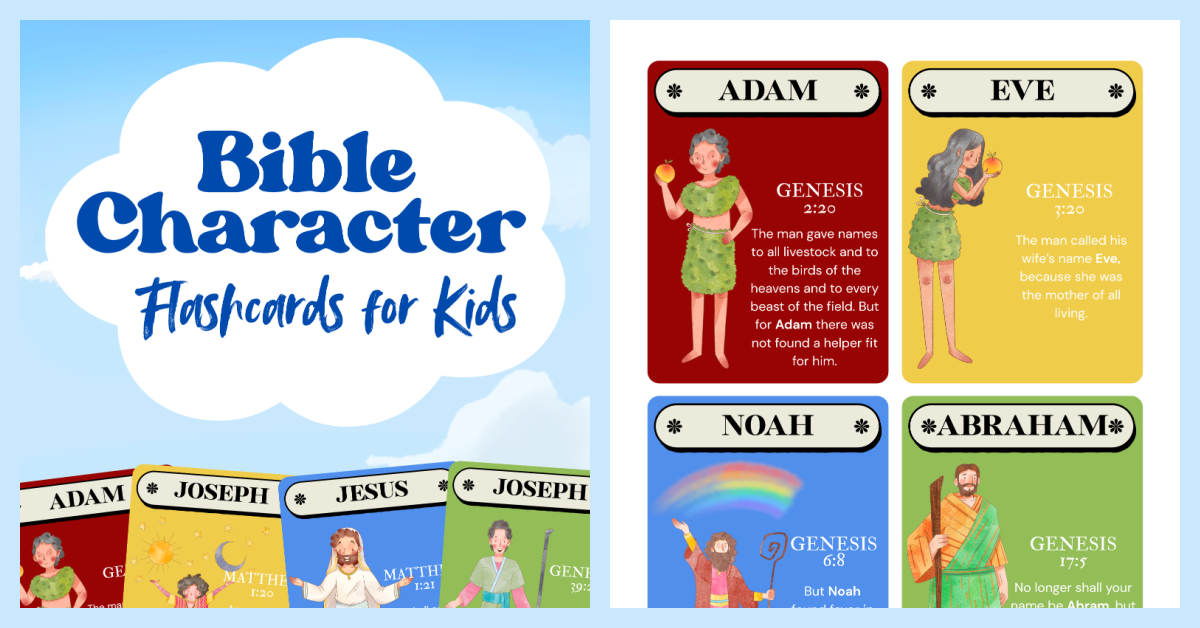 Printable Bible Character Flashcards For Kids | Kids Activities Blog